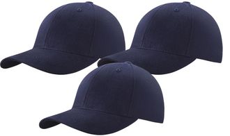 morefaz Set 3X Herren Baseballkappe Cap Verstellbarer Riemen Baseball M&uuml;tze (DE/NL/SE/PL, Alphanumerisch, M, XL, Nave)