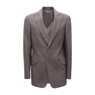 Roberto Cavalli Nadelstreifen Wollmischung Anzug Made in Italy - - Jackets - Herren - Grau - L