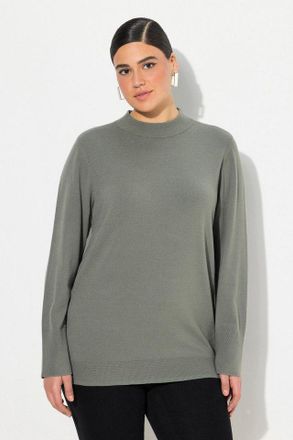 Ulla Popken Strickpullover Pullover Stehkragen Langarm Rippb&uuml;ndchen