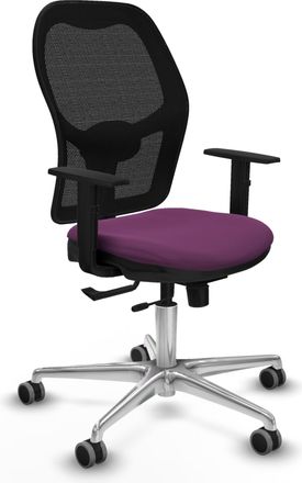 Piqueras y Crespo Computerstuhl mit 1D-Armen, h&ouml;henverstellbare Lendenwirbelst&uuml;tze, ausgestattet mit Syncro/Traslack und injiziertem Schaumstoff, Schwarz/Violett