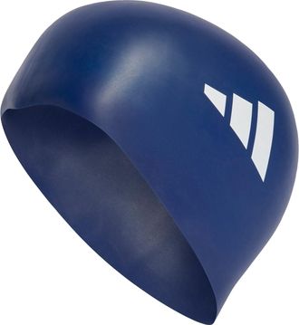 adidas Unisex 3-Stripes Swim Cap, Dark Blue/White, One Size