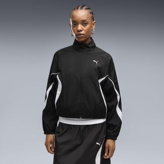 Puma Veste tiss&eacute;e d&eacute;contract&eacute;e PUMA Sport Femme, V&ecirc;tements, Noir, XL