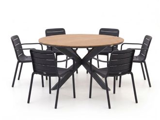 Forza Furniture Forza Narni/Fidenza &oslash;149cm dining tuinset 7-delig stapelbaar