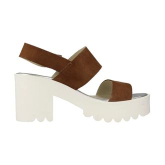 Yellow Femme, Chaussures, Brun, Taille: 40 EU Sandales &agrave; Talons Hauts en Daim Marron