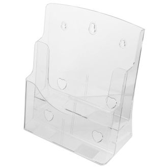 Artibetter Transparenter Acryl Dokumentenhalter Wandmontage Prospekthalter Organizer für Broschüren Flyer Grußkarten Stabiles Platzsparendes Büroregal für Schrei