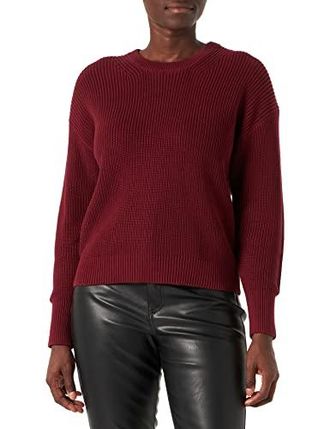 Jack & Jones Jxmila Twist Crew Neck Knit Noos Sweater, Bordeaux, M Femme