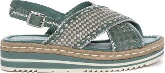 Pons Quintana Femme, Chaussures, Vert, Taille: 36 EU Sandale &agrave; brides crois&eacute;es