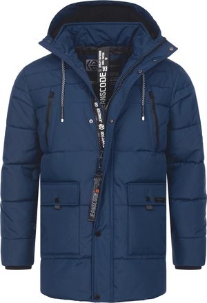 Indicode Herren INWess Steppjacke mit Kapuze | Herrenjacke Winterjacke Freizeitjacke M&auml;nner Navy, S