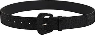 Generic Ceinture de sac &agrave; carreaux brillante pour femme - Large ceinture r&eacute;tro en polyur&eacute;thane - D&eacute;coration &agrave; boucle aiguille - Ceinture pour homme - Taille S