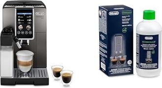 DeLonghi Dinamica Plus ECAM380.95.TB, Kaffeevollautomat mit LatteCrema Milchsystem, One-Touch-Cappuccino, mit 24 Rezepten, 3,5-Zoll TFT-Farbdisplay, 1450W, Tit