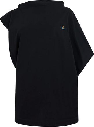 Vivienne Westwood Femme, Tops, Noir, Taille: 38 FR T-shirt oversize asym&eacute;trique