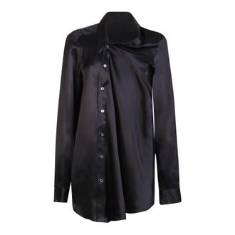 Ann Demeulemeester Schwarzes T-Shirt mit Asymmetrischem Design - - Blouses & Shirts - Damen - Schwarzk - M