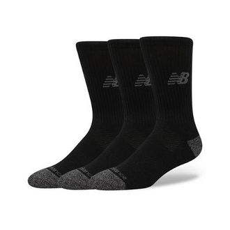 New Balance Unisex Active Crew Sock 3 Pack in Schwarz, Polyester, Gr&ouml;&szlig;e L