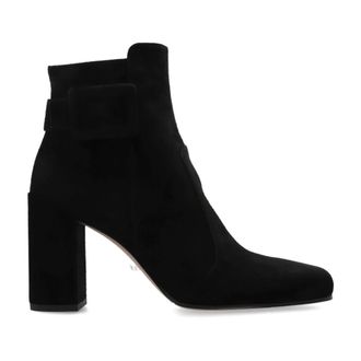 Roger Vivier Suede Stiefeletten mit Absatz - - Shoes - Damen - Schwarzk - 36 EU