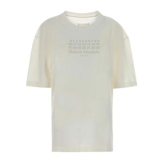 Maison Margiela Baumwolljersey-T-Shirt - - Tops - Damen - Wei&szlig; - L