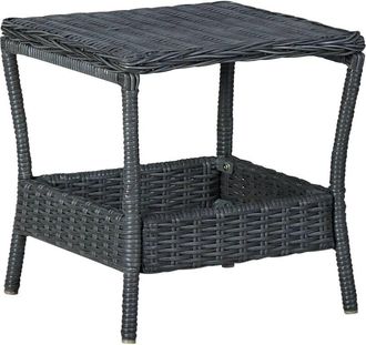 vidaXL Vidaxl - Table de jardin Gris fonc&eacute; 45x45x46,5 cm R&eacute;sine tress&eacute;e