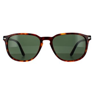 Persol Quadratische Herren Sonnenbrille Havanna Gr&uuml;n