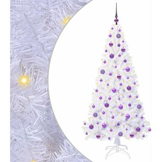 vidaXL K&uuml;nstlicher Weihnachtsbaum Wei&szlig; 180 cm PVC und Stahl vidaXL