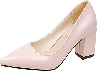 Generic Chaussures dathlétisme pour femme - Mode été - Escarpins - Couleur unie - Talon bloc - Talon moyen - Décontractées et confortables - Chaussures de dan