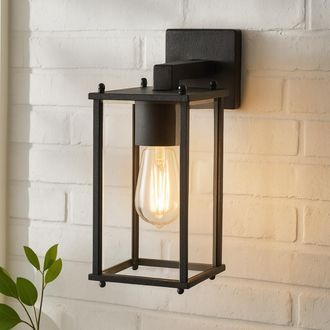 CGC Lighting Au&szlig;enwandleuchten Wandleuchte f&uuml;r den Au&szlig;enbereich, Laterne, abgeschr&auml;gtes Glas, Veranda, Innen Schwarz