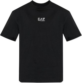Emporio Armani Cotton Jersey T-Shirt mit Logo - - Tops - Herren - Schwarzk - XL