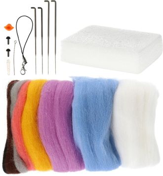 Cabilock jojofuny DIY Needle Felting Starter Kit Pinguin Filzwolle f&uuml;r Anf&auml;nger Inklusive Nadeln zum Basteln von Filzpuppen und Stressabbauend und Familienfreu