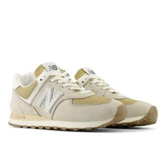 New Balance Sneaker NEW BALANCE 574, Damen, Gr. 37,5, schwarzer grau matter, Leder, Synthetik, Textil, Schuhe Sneaker, mit Gummilaufsohle, Topseller