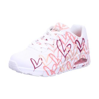 Skechers Herren Low-Top Sneaker BOBS Squad Chaos Prism Bold, M&auml;nner Sneakers,schn&uuml;rschuhe,atmungsaktiv,Halbschuhe,Wei&szlig; WCRL,38.5 EU