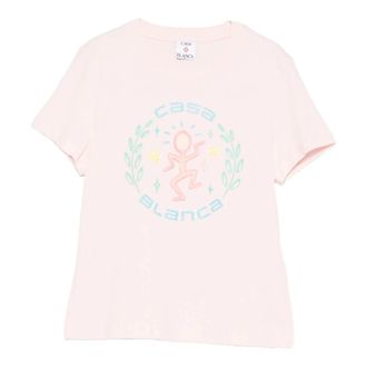 Casablanca Graphic Cotton T-shirt - - Tops - Damen - Rosa - XS