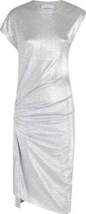 Paco Rabanne Femme, Robes, Gris, Taille: 36 FR Draped Lurex Midi Dress