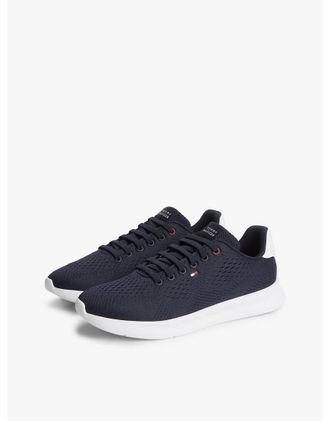 Tommy Hilfiger Leichte Sneaker aus Jacquard-Strick in Dunkelblau
