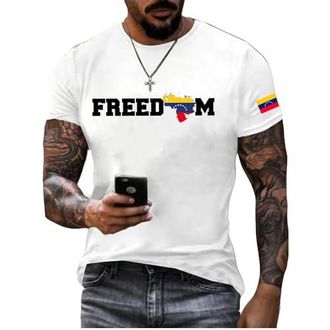Generic T-shirt imprim&eacute; Freedom We Stand with Venezuela Fdt Tee Shirt pour homme, blanc, 3XL