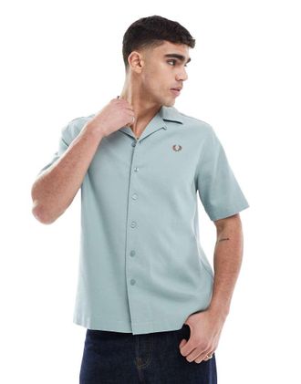 Fred Perry Chemise à manches courtes et col à revers - Bleu givré