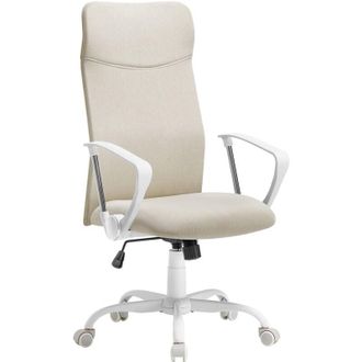 Songmics Songmics - Fauteuil de Bureau, Chaise Ergonomique, Si&egrave;ge Pivotant, Assise Rembourr&eacute;e, R&eacute;glable en Hauteur et Inclinable, Capacit&eacute; de Charge 120 kg