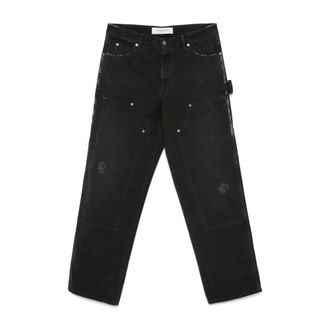 Golden Goose Homme, Jeans, Noir, Taille: L Jean Noir D&eacute;lav&eacute; Style Classique
