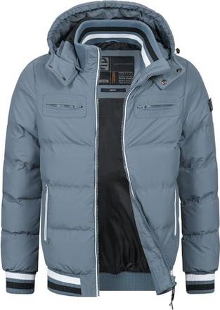 Indicode Veste matelass&eacute;e Marlon pour homme aspect doudoune | Veste dhiver demi-saison, blue grey, XL