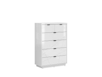 Black Red White Kommode Forn | Sideboard im Glamour, Modern Stil | f&uuml;r Wohnzimmer, Esszimmer, Schlafzimmer | Wei&szlig;+Hochglanz Reinwei&szlig; (wei&szlig; hochgl&auml;nzend, 90cm)