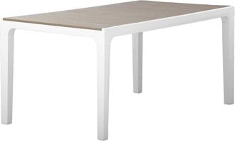 Dmora Table dext&eacute;rieur Innisfail, 6 places, r&eacute;sistante aux UV, polyvalente et compacte, 90x160x74h cm Blanc