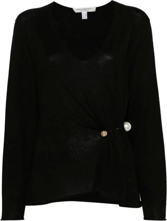 Philosophy di Lorenzo Serafini Femme, Pulls, Noir, Taille: 42 FR V-neck Tricots