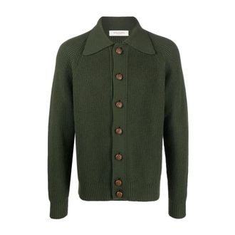 Giuliva Heritage Collection Bottle Green Hemdkragen-Strickjacke - - Knitwear - Herren - Gr&uuml;n - XL