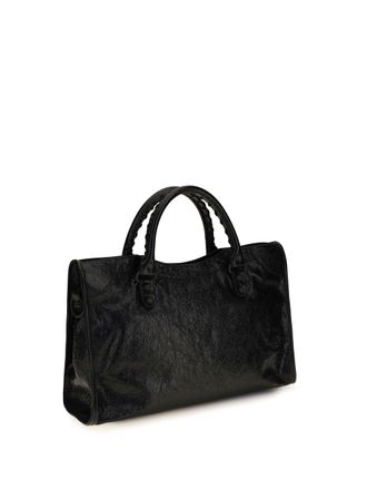 Balenciaga Womens Shoulder Bag Le City Black Lamb Leather