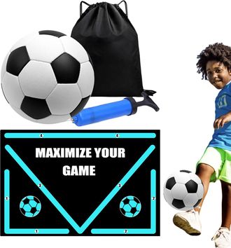 Generic Fu&szlig;ball F&auml;higkeiten Matte | Aus Hergestellt Tragbar rutschfest Mit Ball,Fu&szlig;ball Trainingsmatte Mit Aufbewahrungstasche | F&uuml;r Techniktraining Von Jugen