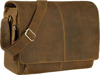 STILORD Alex Vintage Ledertasche M&auml;nner Frauen Businesstasche zum Umh&auml;ngen 15,6 Zoll Laptoptasche Aktentasche Unitasche Umh&auml;ngetasche Leder Farbe:dijon - brau