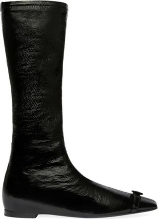 Courr&egrave;ges Femme, Chaussures, Noir, Taille: 37 EU Bottes Vinyle &agrave; Boucle Plate