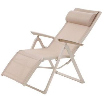 Hesperide Fauteuil de jardin inclinable Decima lin & argile 8 positions en aluminium et texaline - Hesp&eacute;ride