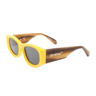 Off-white Off White - Joan Quadratisch-Sonnenbrille f&uuml;r Herren/Damen Unisex (Gelb/Braun)