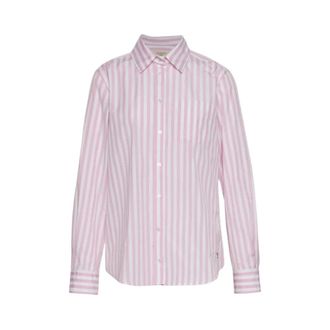 Max Mara Gestreiftes Baumwollhemd - - Blouses & Shirts - Damen - Rosa - 2XS