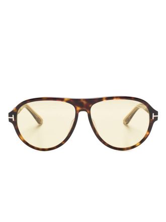 Tom Ford Eyewear lunettes de soleil Quincy à monture oversize - Marron