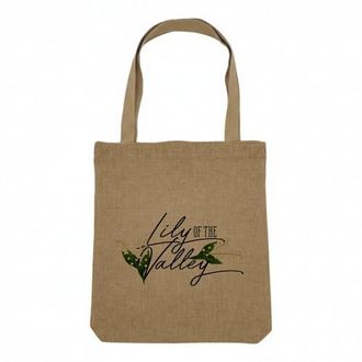 Fabulous Sac Shopping Tote Bag Aspect Lin - Lily of the Valley Flowers Illustration Chic Garden Love - Sac de Courses Toile Epaisse 360g Beige Naturel Cabas Po