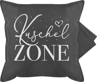 Shirtracer Kissenbezug - Valentinstag Partner Kissen Ideen - Kuschelzone - weiß - 50 x 50 cm - Grau - liebes geschenk walentinstag kuscheln kuschelkissen valenti